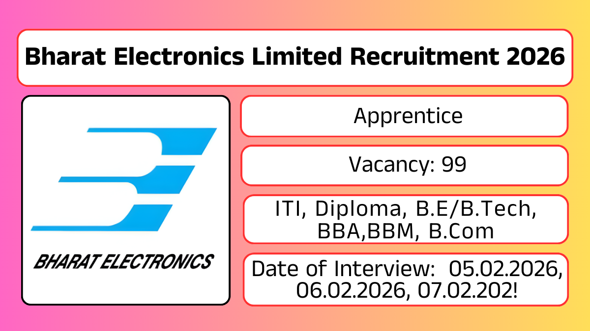 Bharat Electronics Limited (BEL) | 99 Apprentice Vacancies | Offline ...